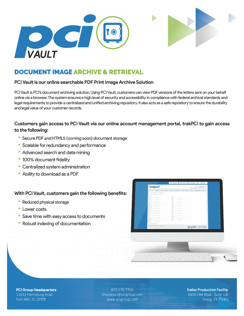 PCI Vault - Document Image Archive and Retrieval System