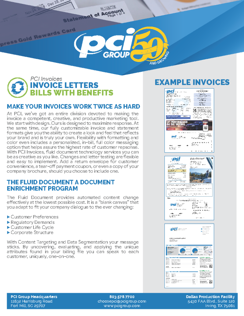 Custom Invoice Printing Services and Mailing | PCI Group