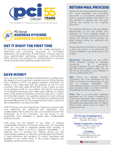 Address Scrubbing - NCOA Cass Certified Address Services